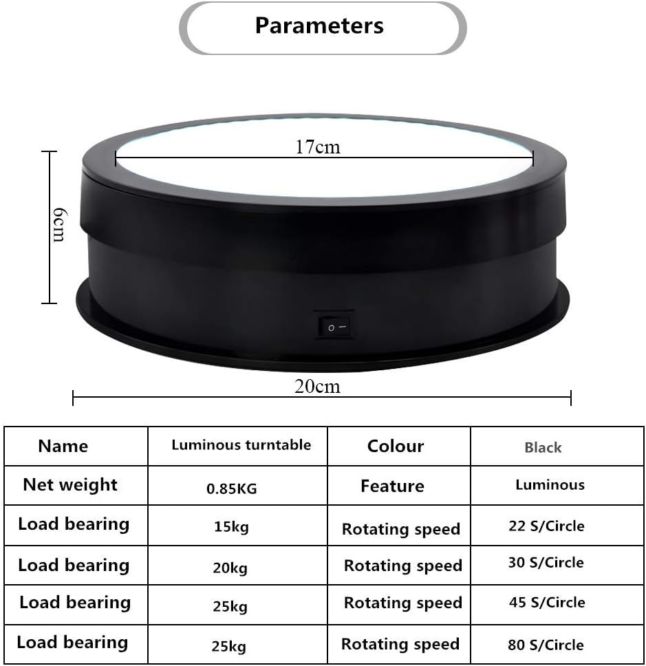 BAOSHISHAN Electric Display Turntable Luminous Motorised Photography ...
