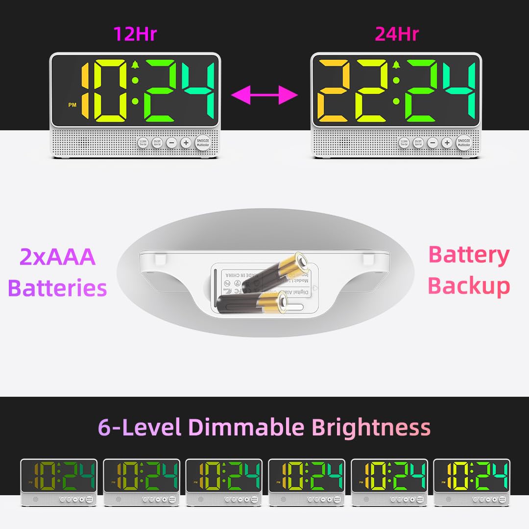 Mua [Simple] Alarm Clock for Bedroom, Small LED Digital Clock with ...