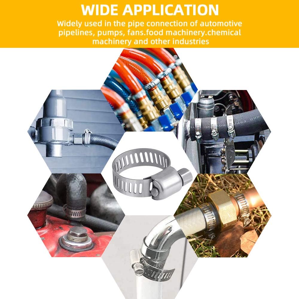 Hose Clips,36Pcs Hose Clip Adjustable Stainless Steel Set Hose Clips ...