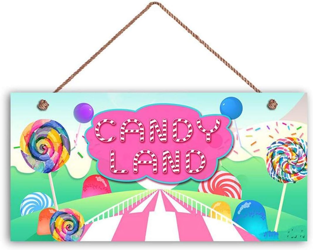 Amazon.com: MAIYUAN Candy Land Sign, Kid's Room Sign, Holiday Door Sign ...
