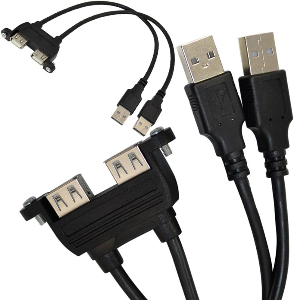 25cm Dual USB 2.0 A female socket panel mount to 2 USB: Amazon.co.uk ...
