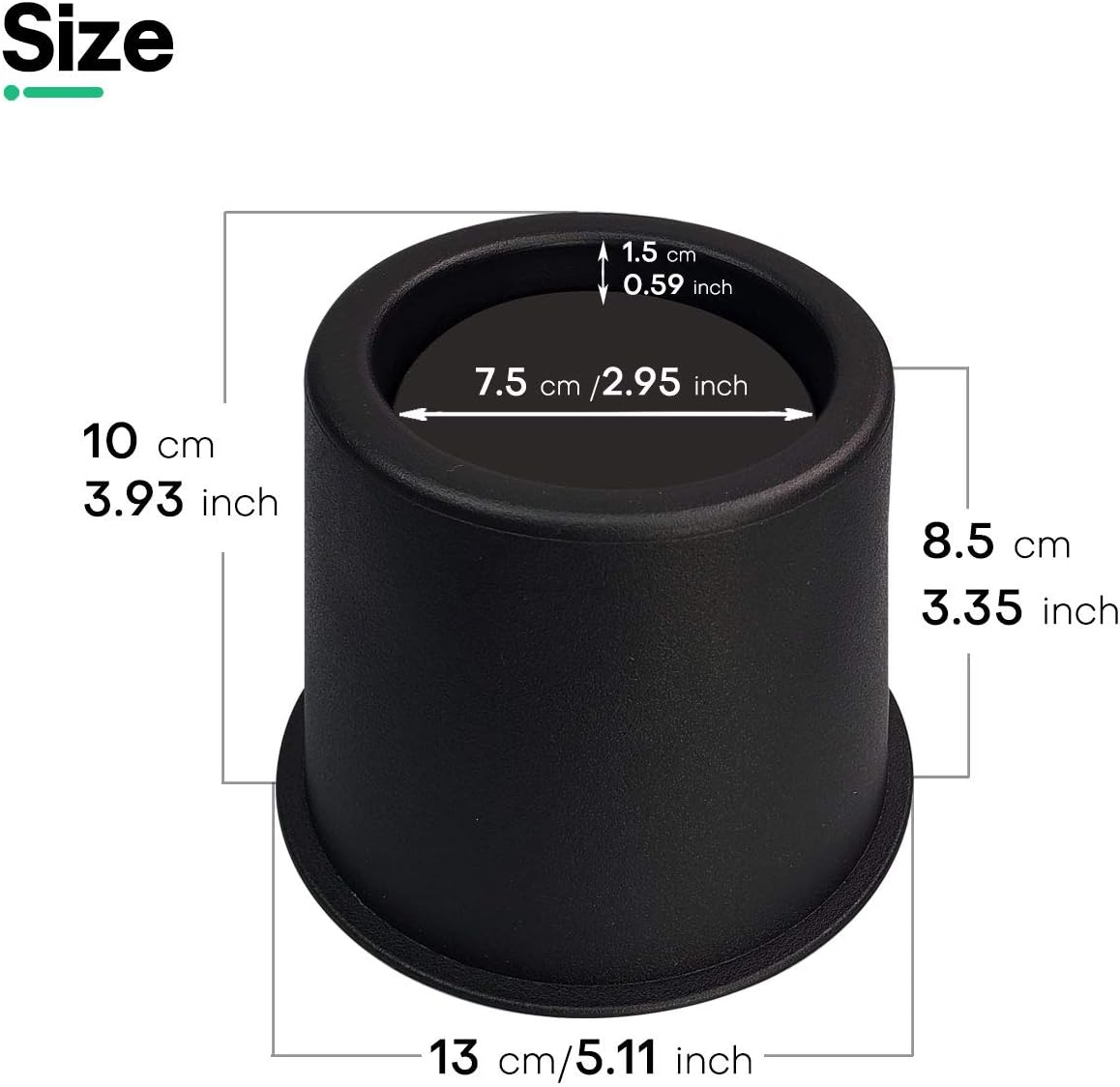 Round Bed Risers Lifts Height of 4 Inch Heavy Duty Set of 4 Pack Table ...