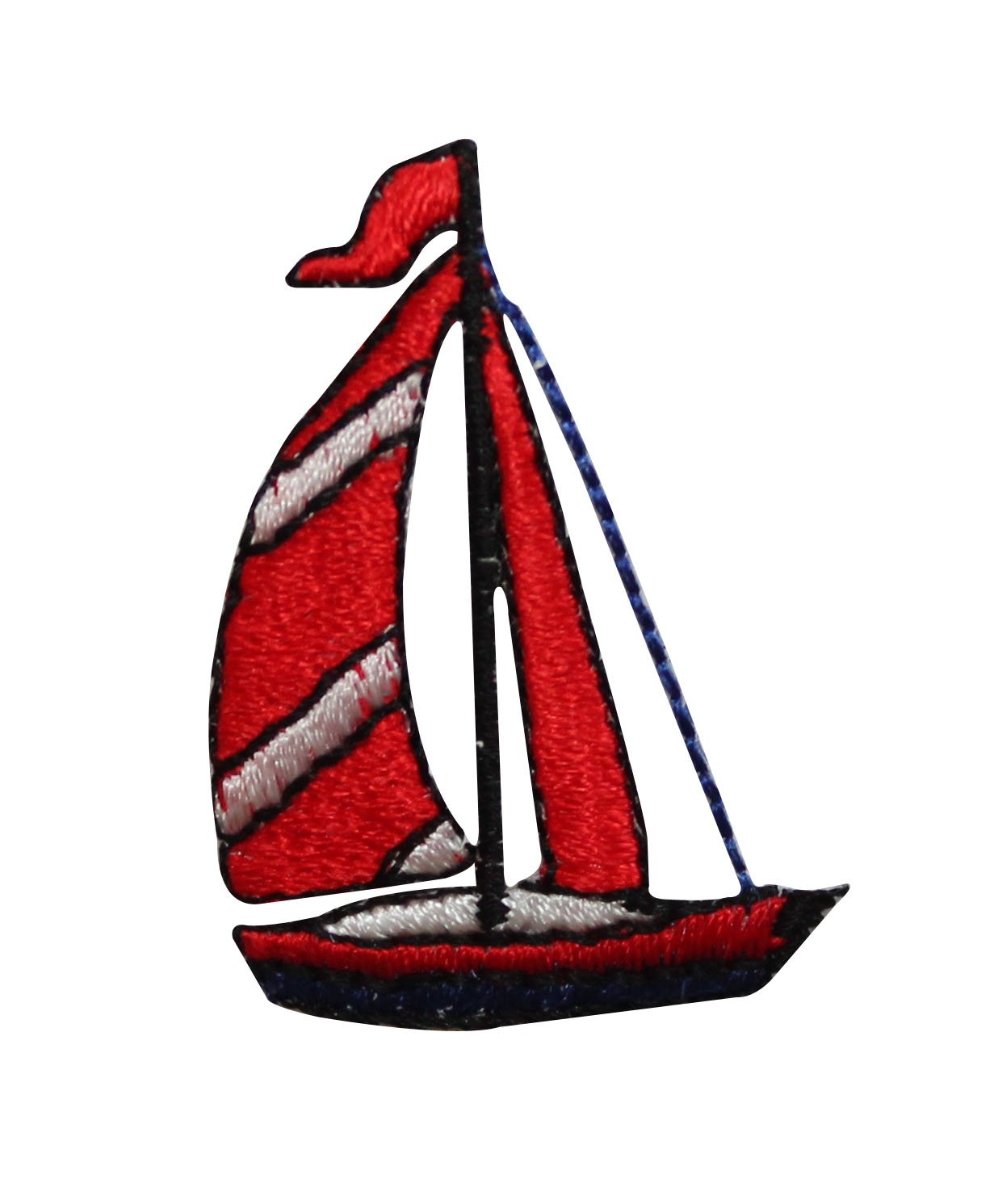 Amazon.com: ID 7270 Red Striped Sail Boat Patch Ship Water Ocean ...