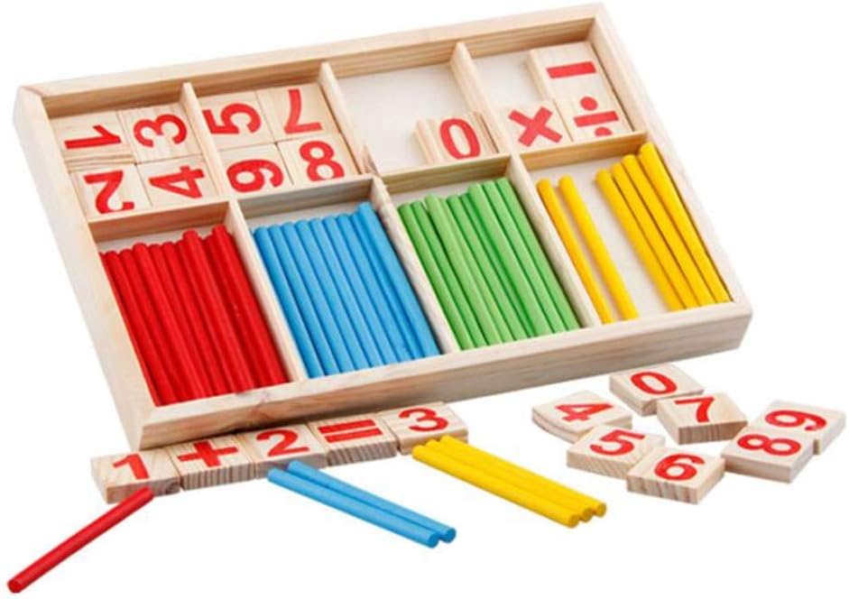 Gobus Wooden Counting Sticks Maths Number Blocks with Box Children ...