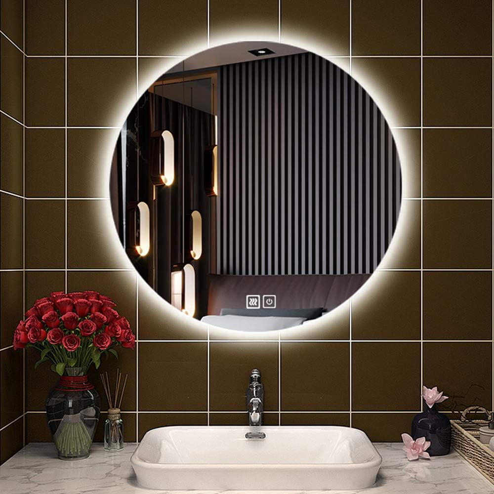 Amazon.com: Mirror Round Backlight, LED Light Round Bath, Wall Mount ...