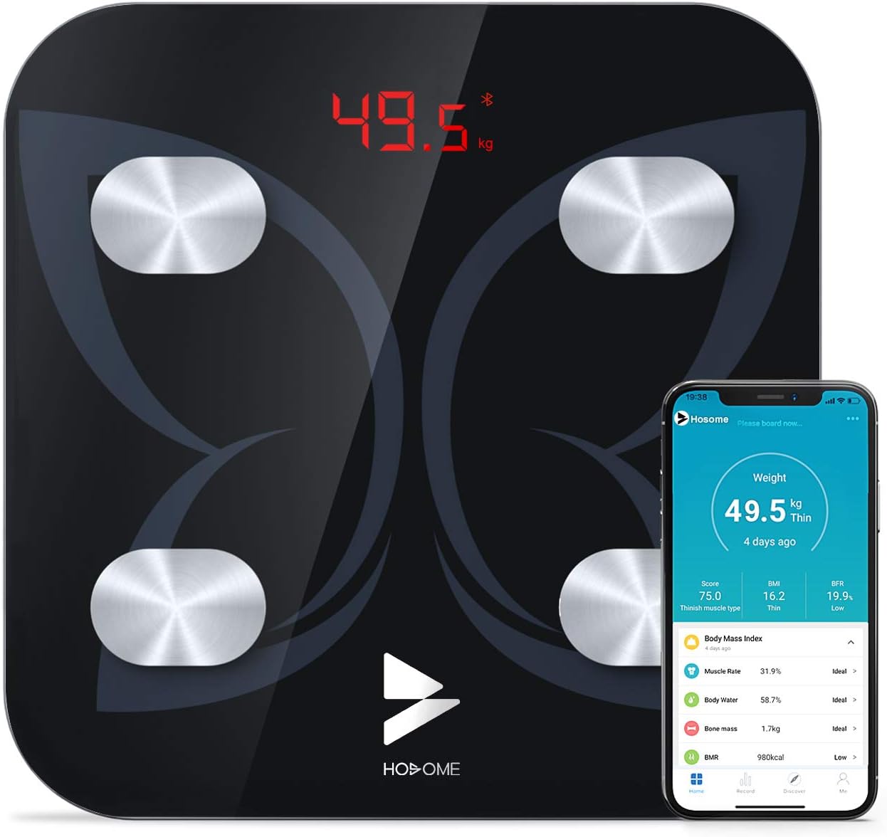 Bathroom Scales, Hosome Bluetooth Body Fat Scale Body Composition ...