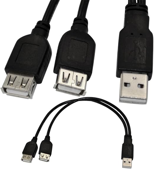 USB 2,0 A dual USB A Stecker auf 2 x Buchse Y Splitter: Amazon.de ...