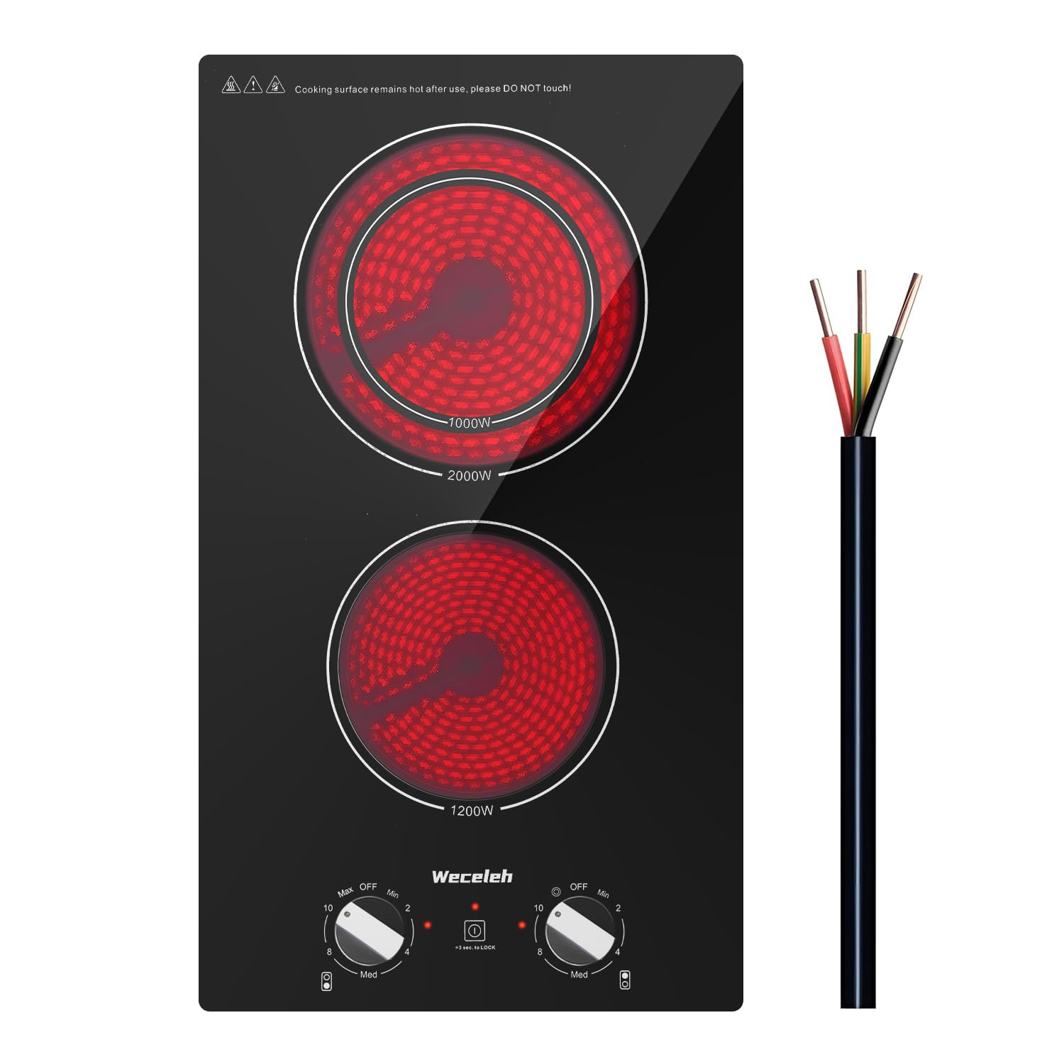 Weceleh 7300W Electric Cooktop 30 Inch Built-in Electric Stove Top 5 ...