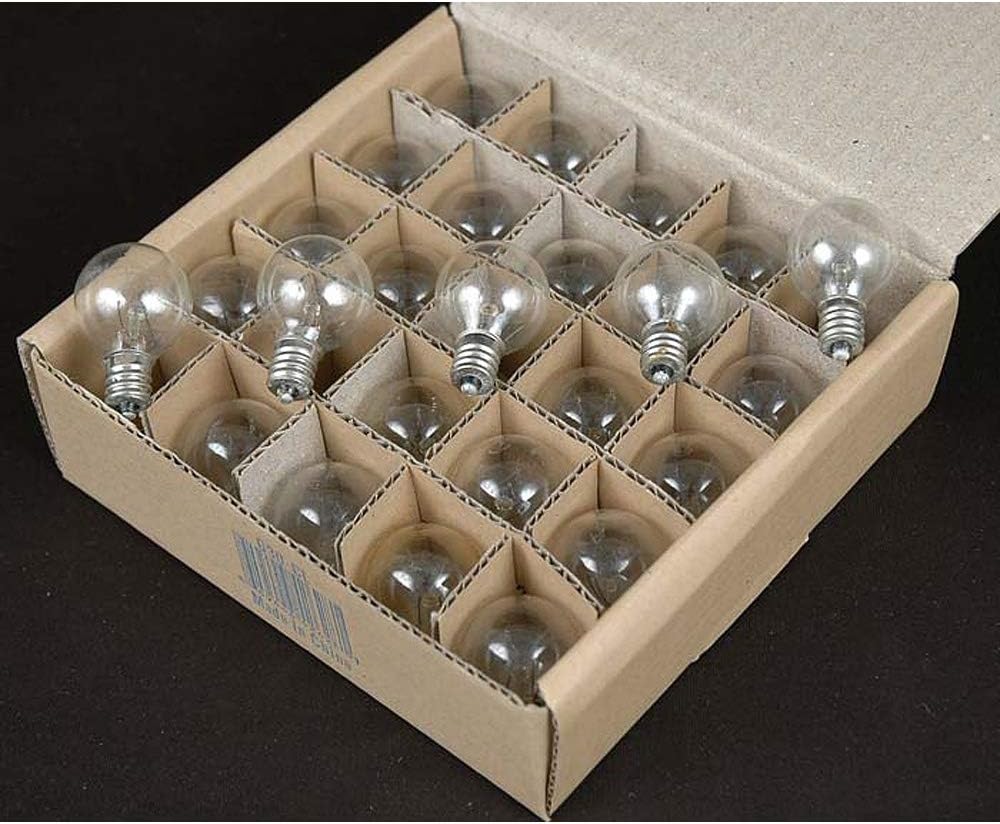 Luna Bazaar 25 Pack of G40 Globe Light Bulbs (7 Watt, E17 Intermediate ...