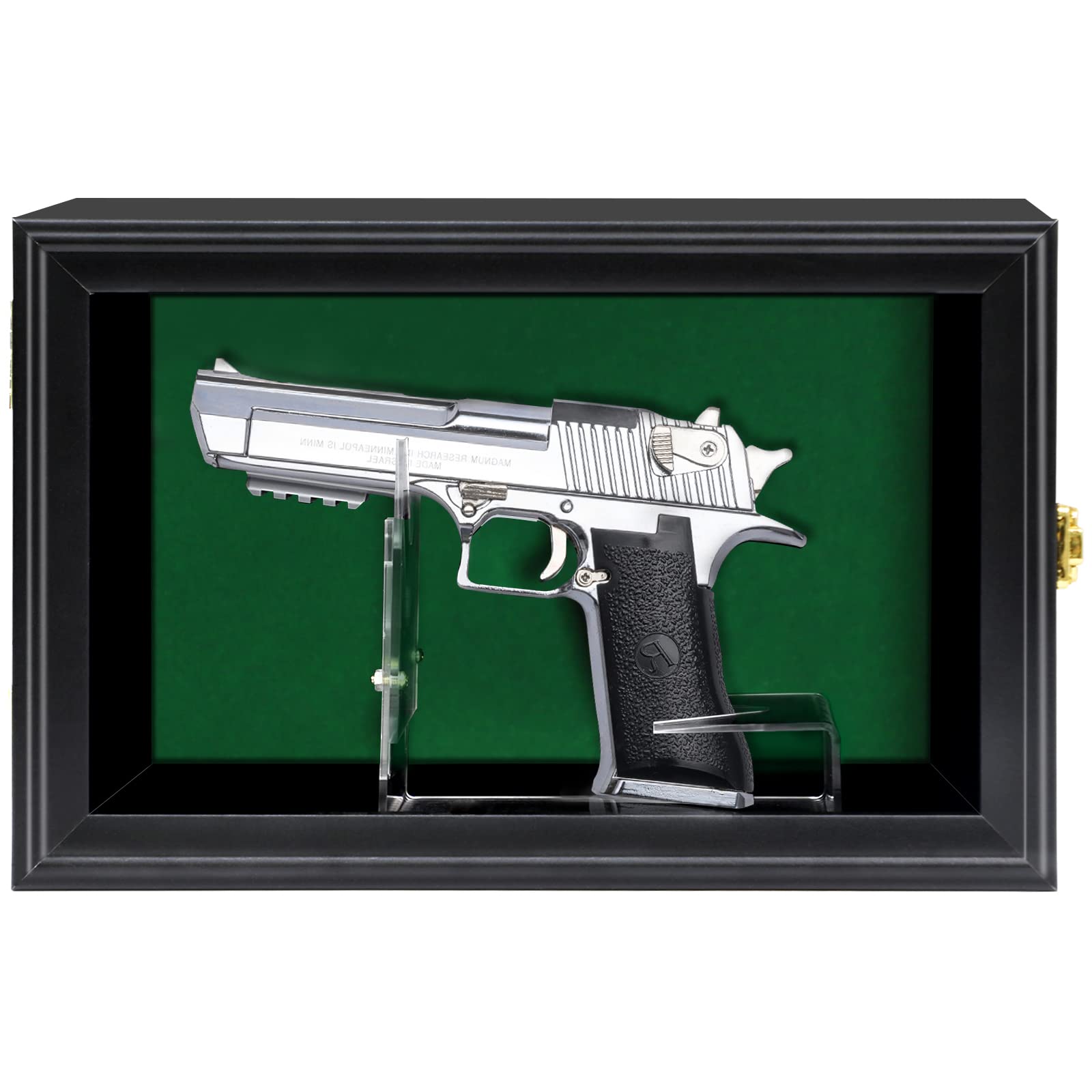 Medikaison Handgun Pistol Revolver Gun Display Case Wall Mount Lockable ...