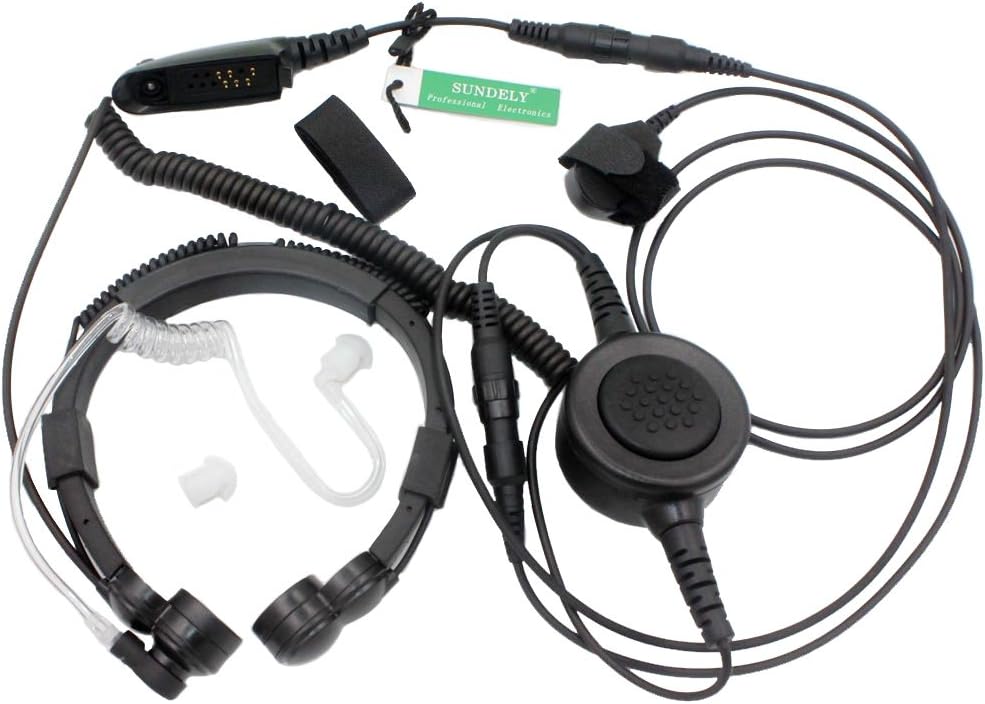 Amazon.com: SUNDELY Military Grade Tactical Throat Mic Headset/Earpiece ...