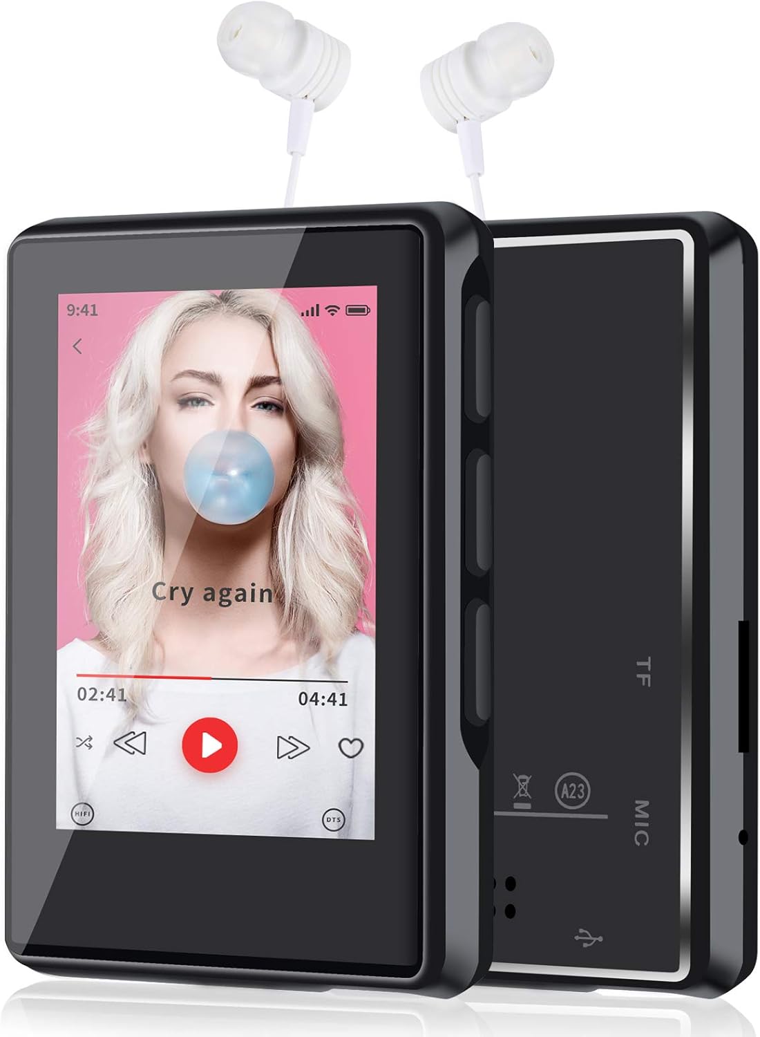 MP3 Player, Tensphy 2.5” Touch Screen Portable MP3 MP4 Music Player with Bluetooth 4.2, Speaker ...