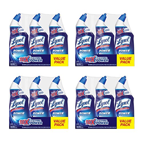 Lysol Power Toilet Bowl Cleaner, 288oz (4X3x24oz), 10X Cleaning Power ...