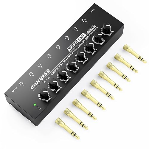 COKYISS® 8-Channel Headphone Amplifier with 9 Adapters - Portable Ultra ...