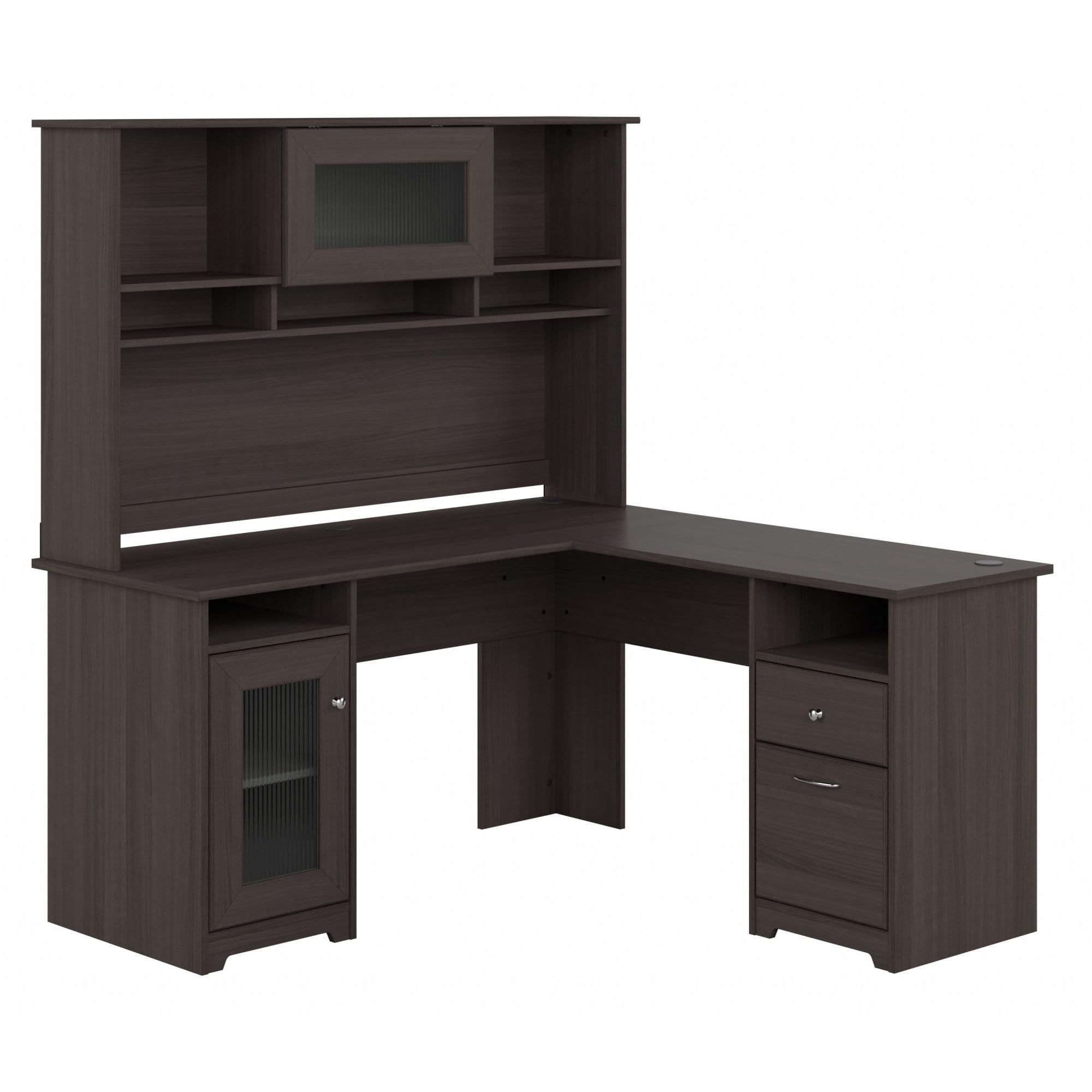 Bush Furniture Cabot L Shaped Desk with Hutch | Corner Desk with ...
