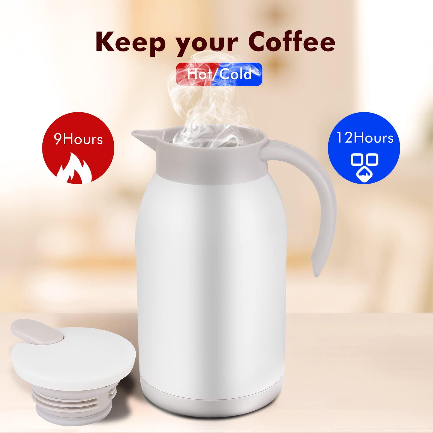 Mua Stainless Steel Thermal Coffee Carafe Dispenser, Unbreakable Double ...