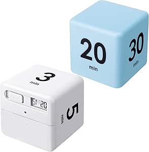 Amazon.com: 2 Pieces Cube Timers Gravity Sensor Flip Timer Kids Timer Workout Timer and Game ...