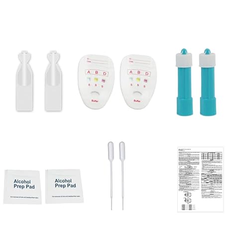 A, O, B, Rhs-D Negative and Positive Blood Type Test Kit (2 Tests ...