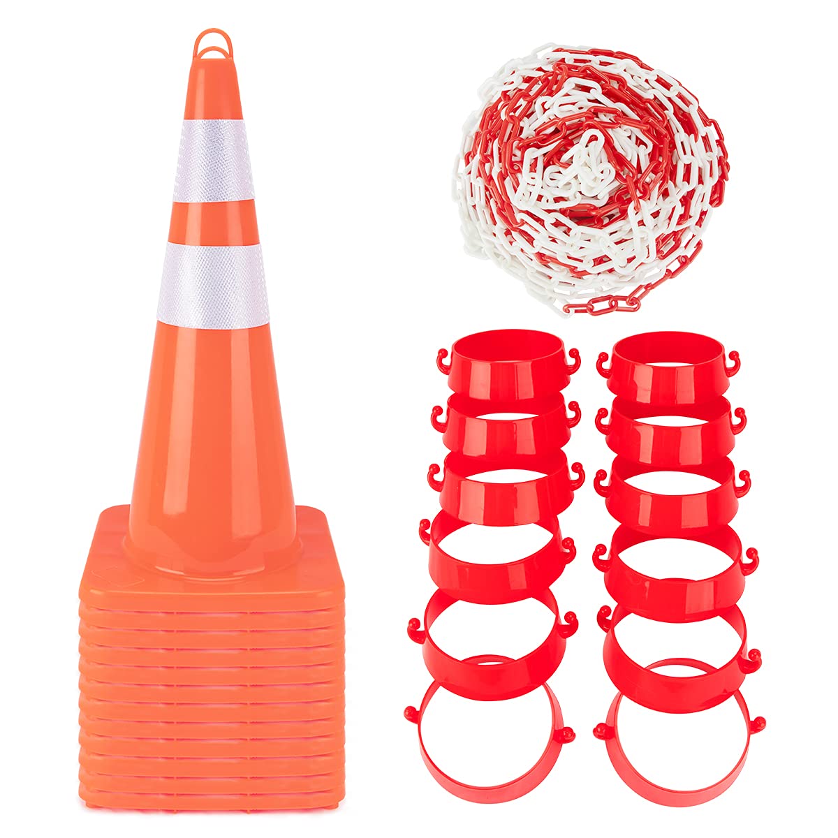 Mua [ 12 Pack ] 28" Traffic Cones Plastic Road Cone PVC Safety Road ...
