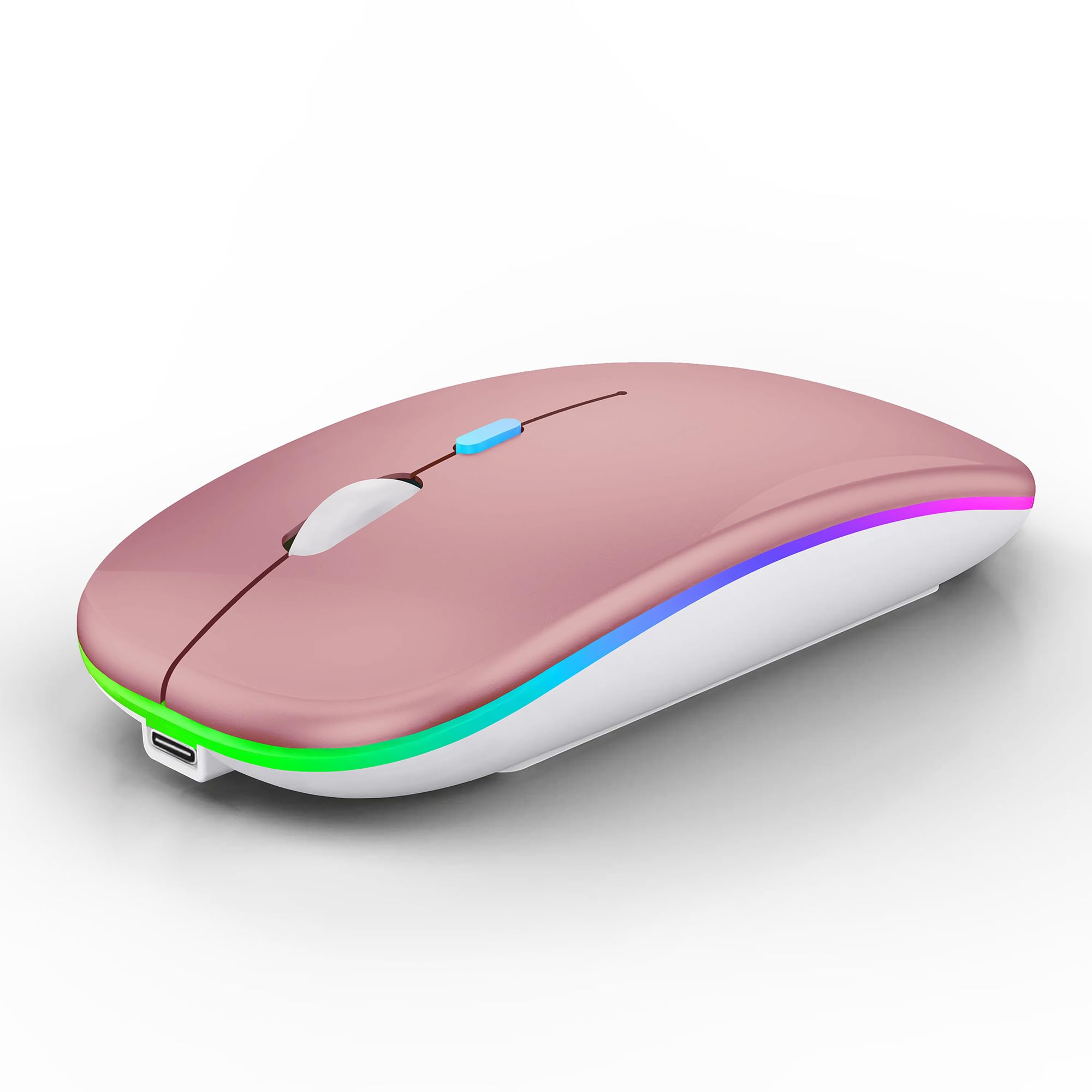 WREANU Wireless Bluetooth Mouse Rechargeable Laptop Mice with LED ...