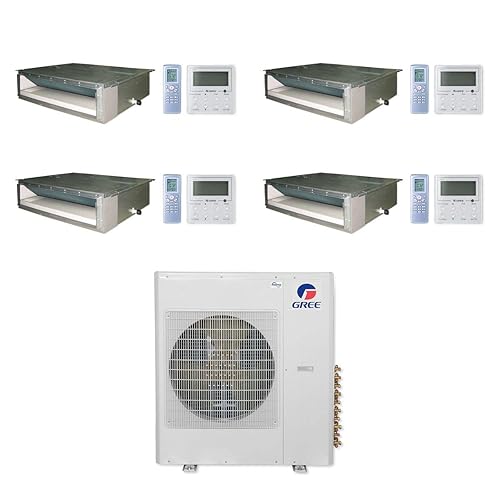 Gree 36,000 BTU Multi21+ Quad-Zone Concealed Duct Mini Split Air ...