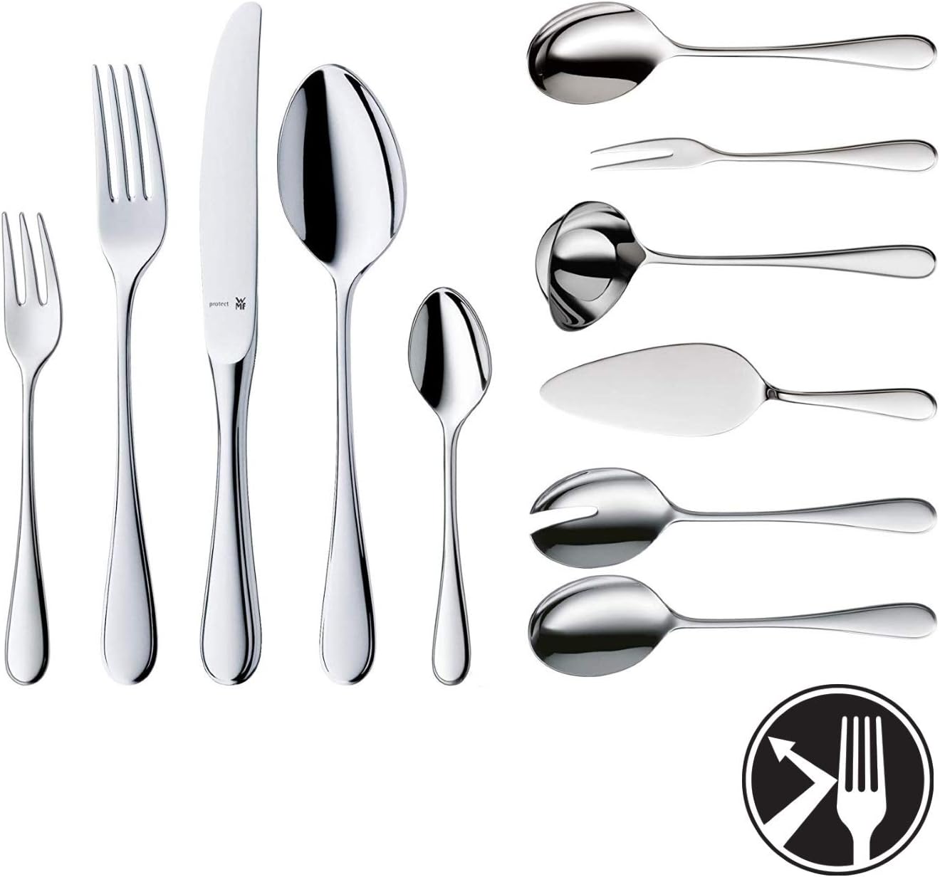 WMF Kent Besteckset, 12 Personen, 66 teilig, 60 Teile mit ...