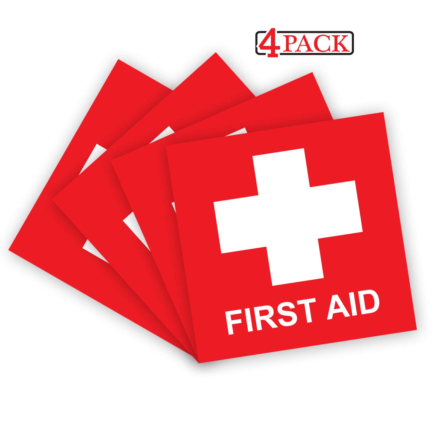 Mua First Aid Sticker Decal - 4 x 4 Inches, First Aid Kit Sticker Sign ...