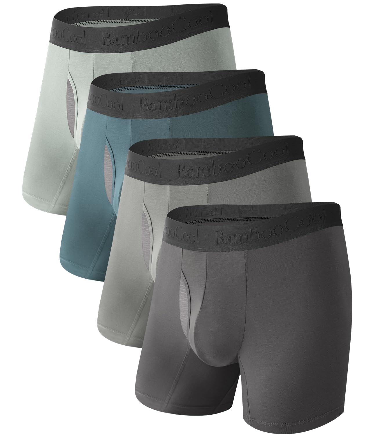 BAMBOO COOL Men's Ultra Breathable Underwear Mesh Boxer Briefs with ...