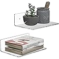 Sezanrpt 9 Inch Clear Wall Shelf, Acrylic Small Floating Shelf for Wall, Home Wall Display ...