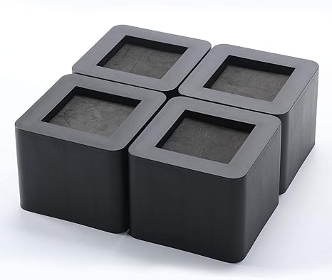 uyoyous Square Bed Risers 4pcs Chair Raise Furniture Lift Blocks ...