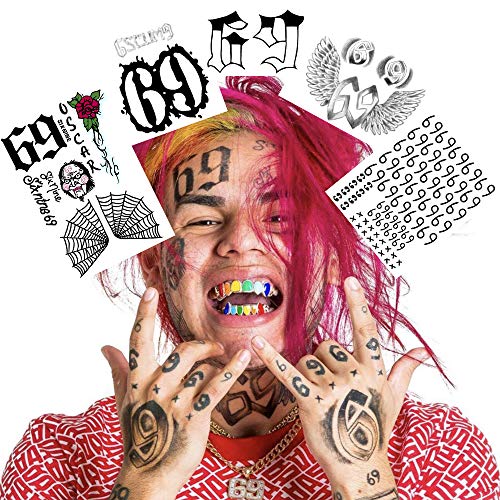 Tekashi 6Ix9Ine Tattoo Set | 69 tattoos Temporary Tattoos | Halloween ...