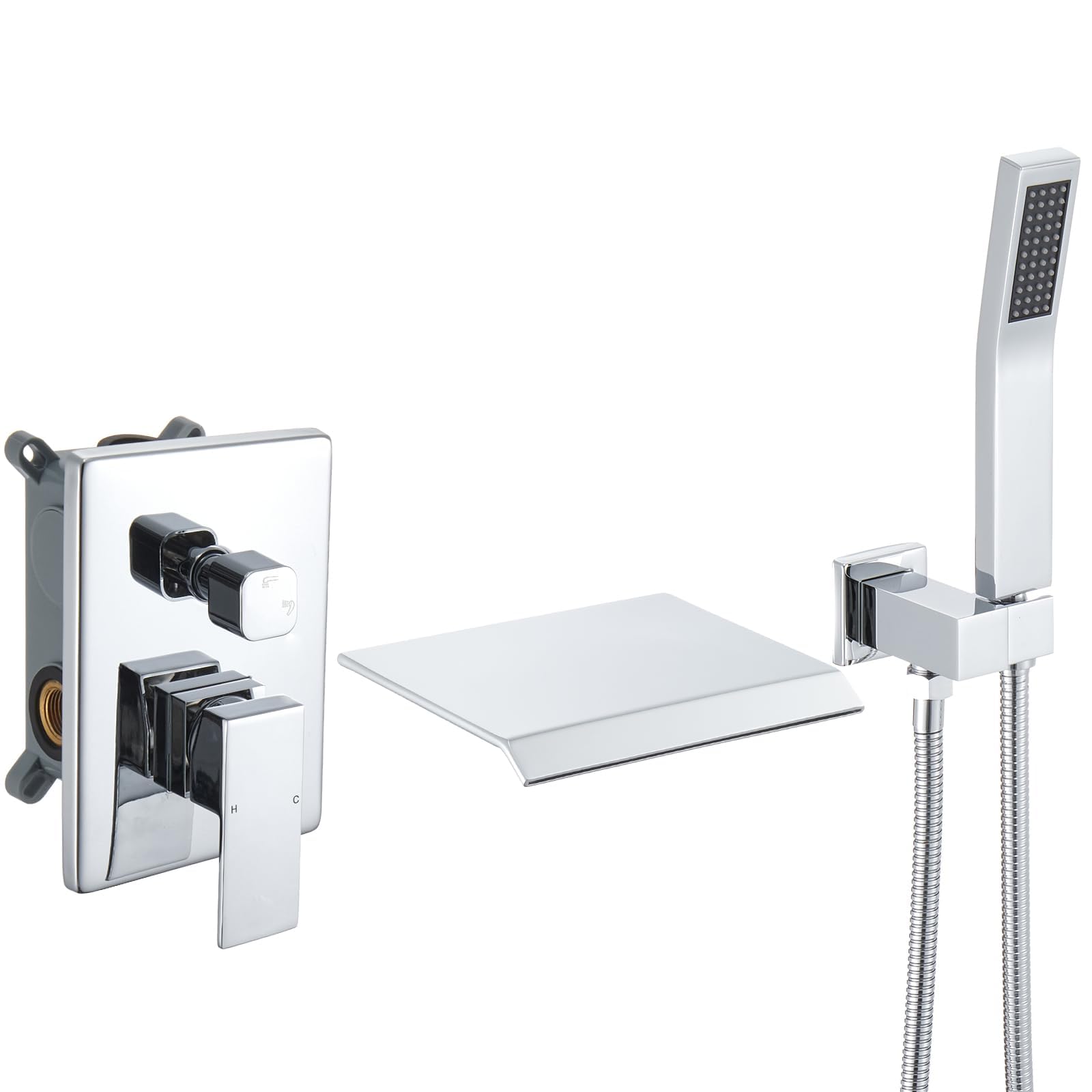 Upgraded Wall Mount Tub Filler Faucet with Handheld Shower, DASAN ...