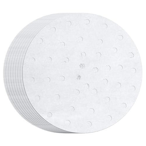 MineSign 100 Count Perforated Parchment Paper Bamboo Steamer Liners for ...