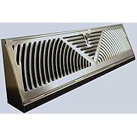 Satin Nickel Finish Baseboard Register (15 Inch, Satin Nickel ...