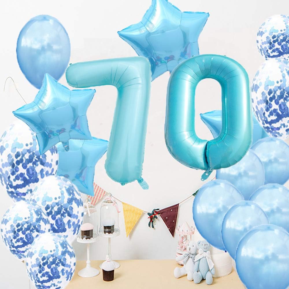70th Birthday Decorations Party Supplies,70th Birthday Balloons Blue ...