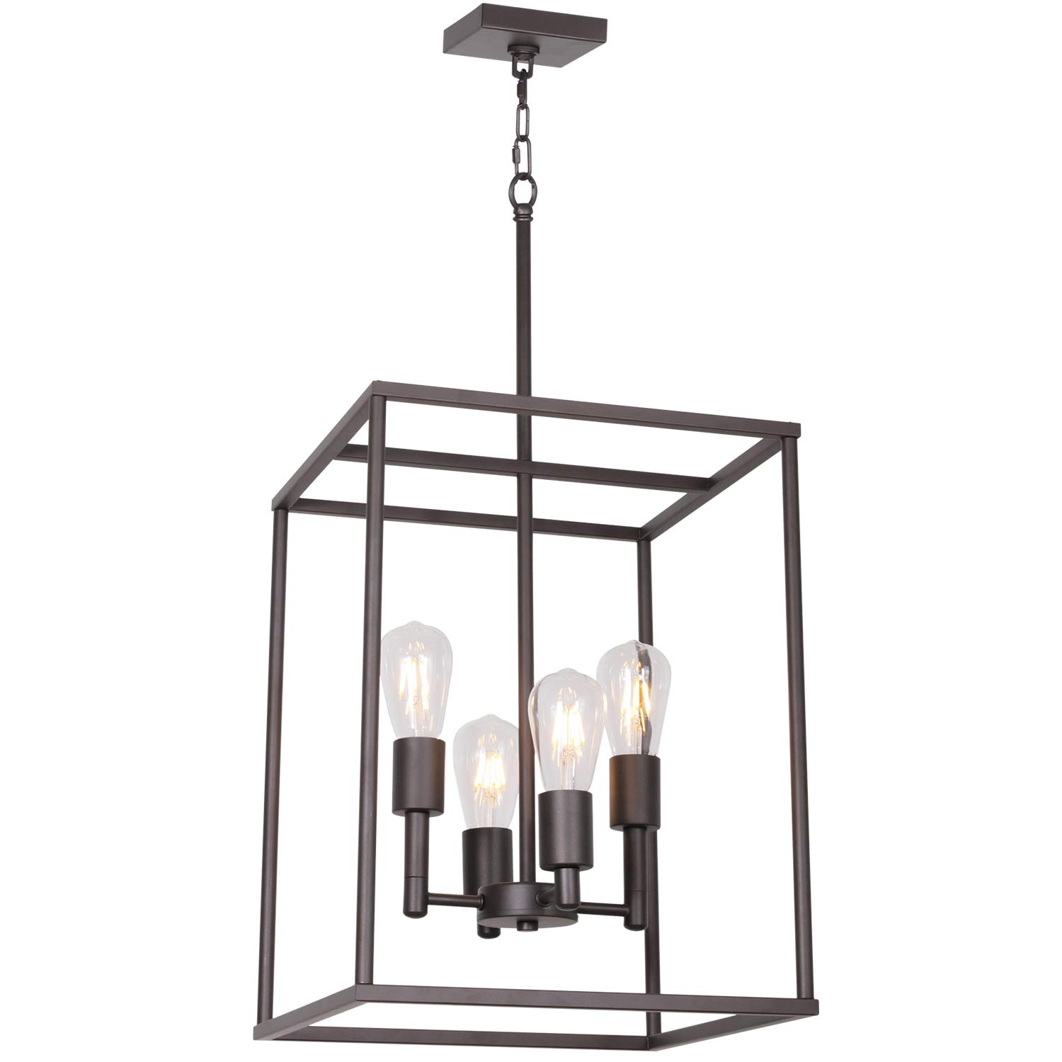 Buy 4 Light VINLUZ Oil-Rubbed Bronze Foyer Pendant Light Industrial ...
