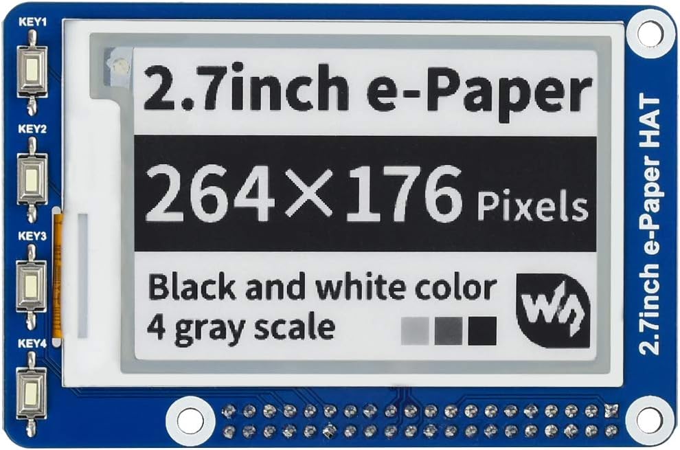 Waveshare 2.7 Inch E-Paper Display HAT Module Kit 264×176 Resolution 3 ...