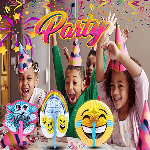 Bargain World 10" Emoticon Folding Fans [12-Pack] | Fun & Exciting Hand ...