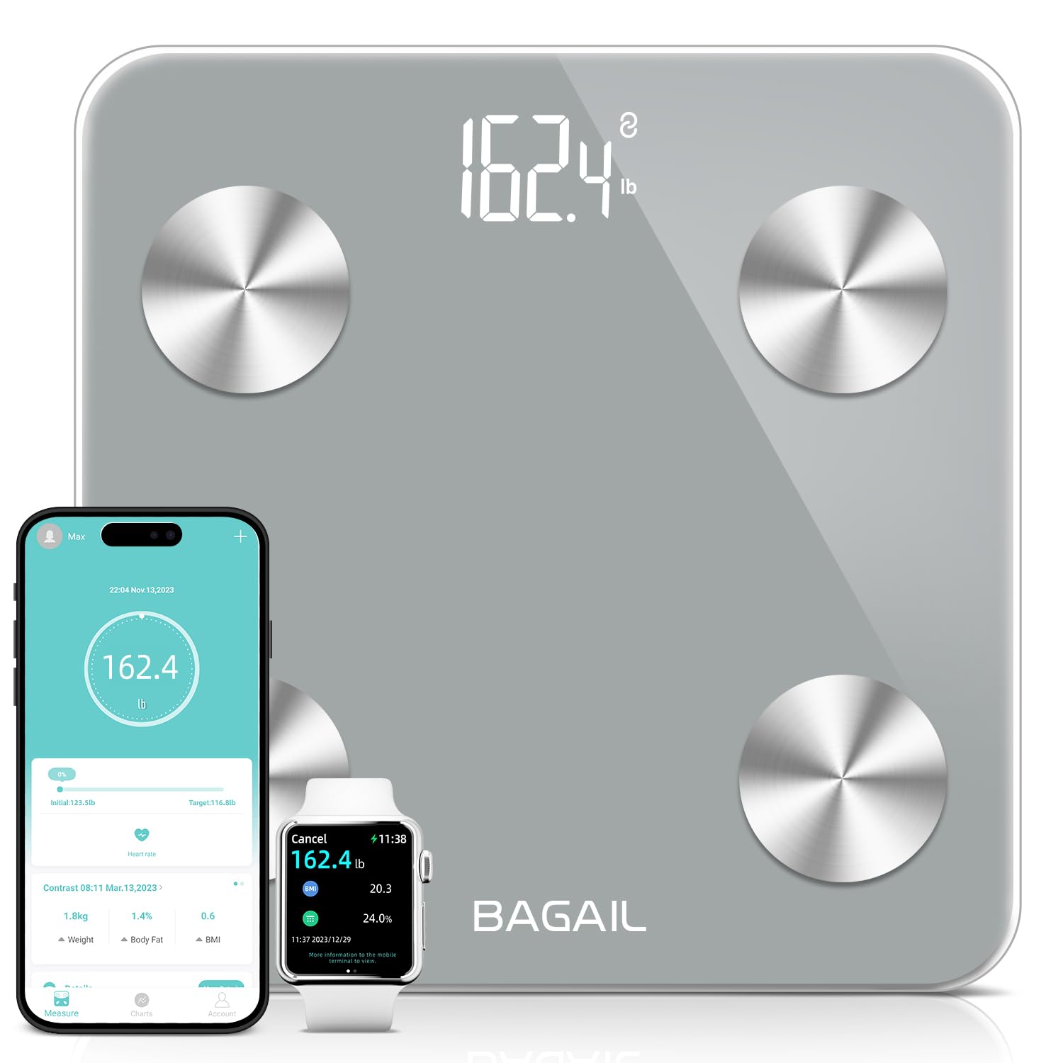 Mua BAGAIL Smart Scale for Body Weight, Digital Bathroom Scale for BMI ...