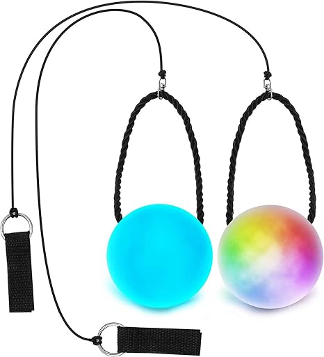 Sumind LED Poi Balls 2 Pieces, Light Spinning Flow Ball Toy, Multi ...