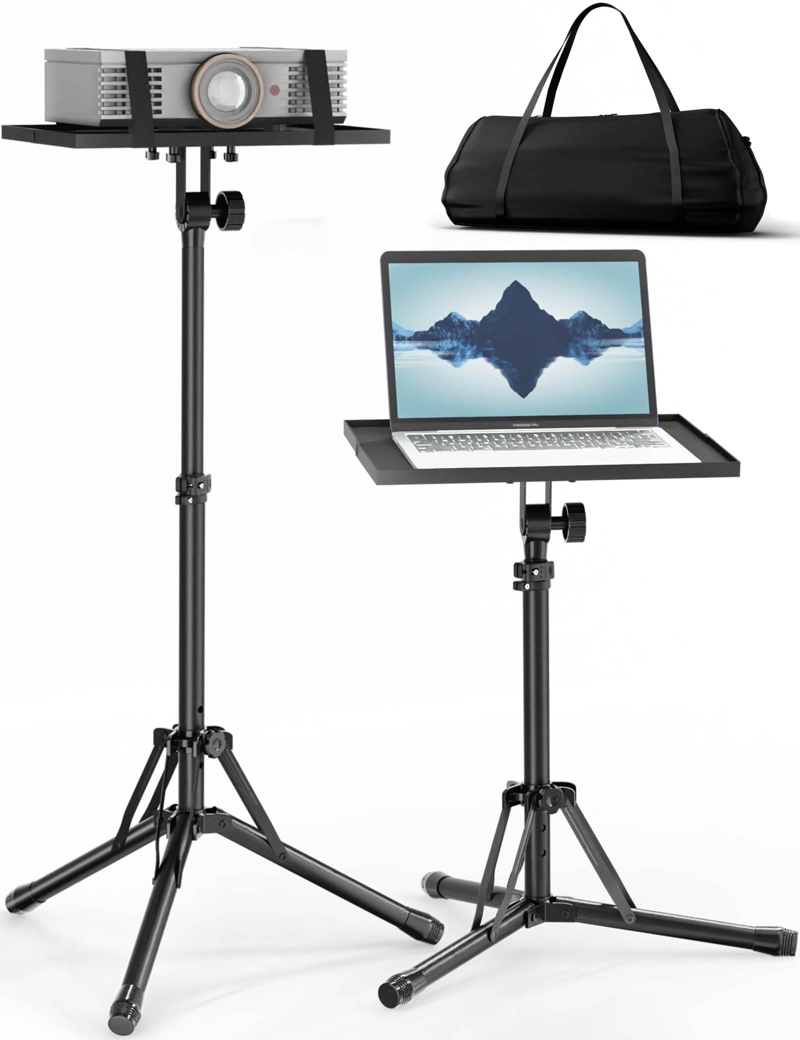 Projector Stand Tripod Adjustable from 26" to 38", Foldable Laptop ...