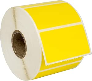 Amazon.com : HOUSELABELS 2.25" x 1.25" Yellow Address Labels on 1" Core ...