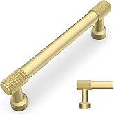 BUKOBYHE 10 Pack Kitchen Cabinet Knobs Brushed Gold Cabinet Pulls Gold Knurled Drawer Knobs ...