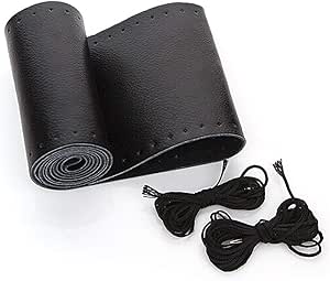 Amazon.com: BELINOUS Leather Car Steering Wheel Cover Lace Up, Stitch ...