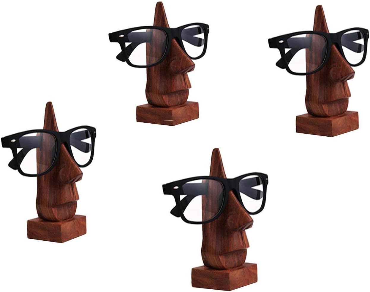 WhopperIndia Ensemble de 4 porte-lunettes en bois, porte-lunettes ...