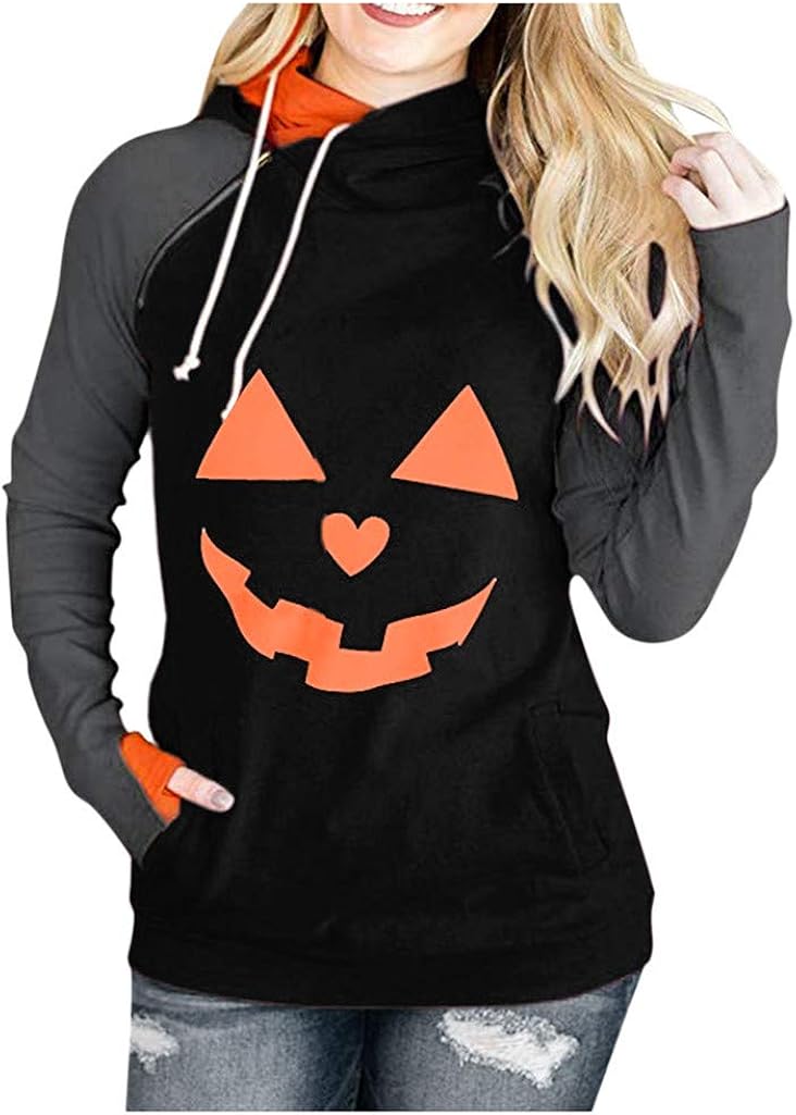 LOPILY Pullover Damen Halloween Hoodies Große Größen Kapuzenpullover ...