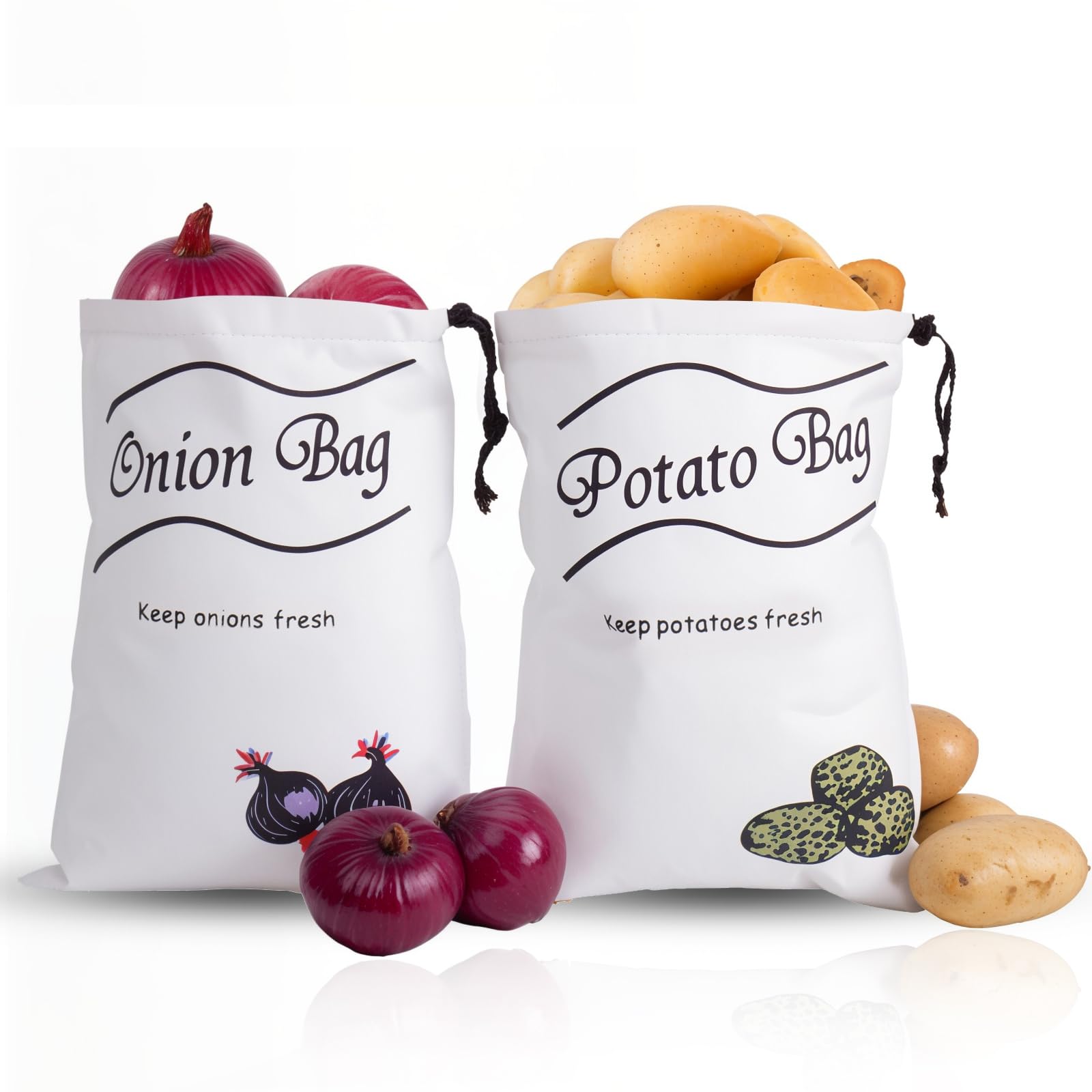 Potato Onion Storage Bag, DOO UC 2 Pack Onion Bags & Potato Storage ...