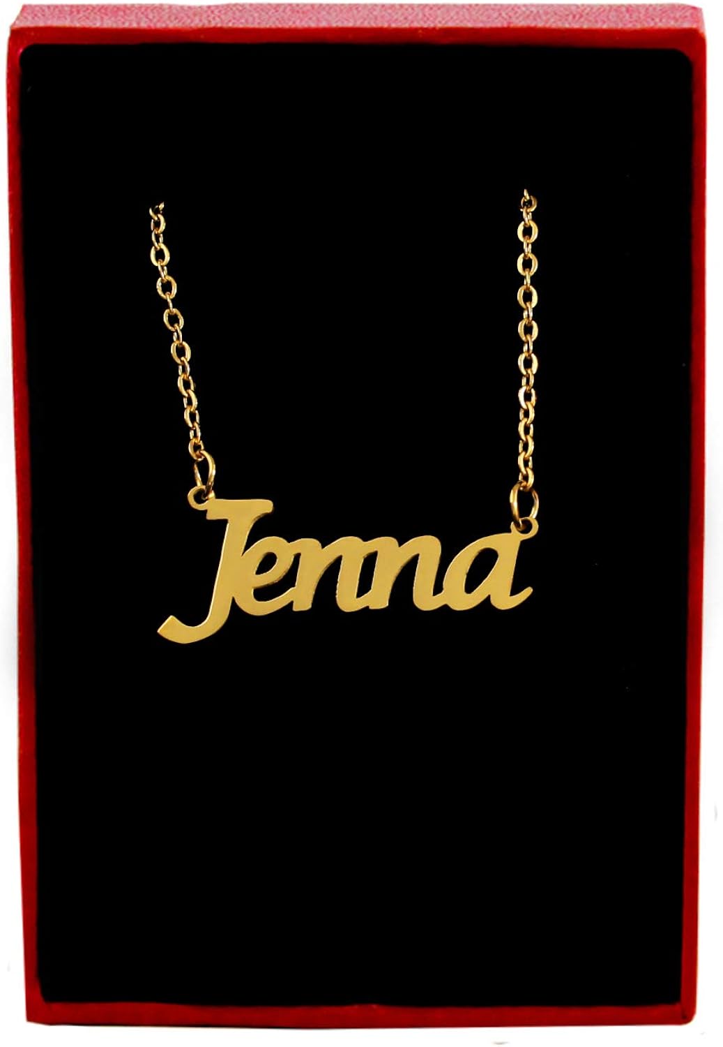 Kigu Name Necklace Jenna -18ct Gold Plated-Personalised Name Necklace ...