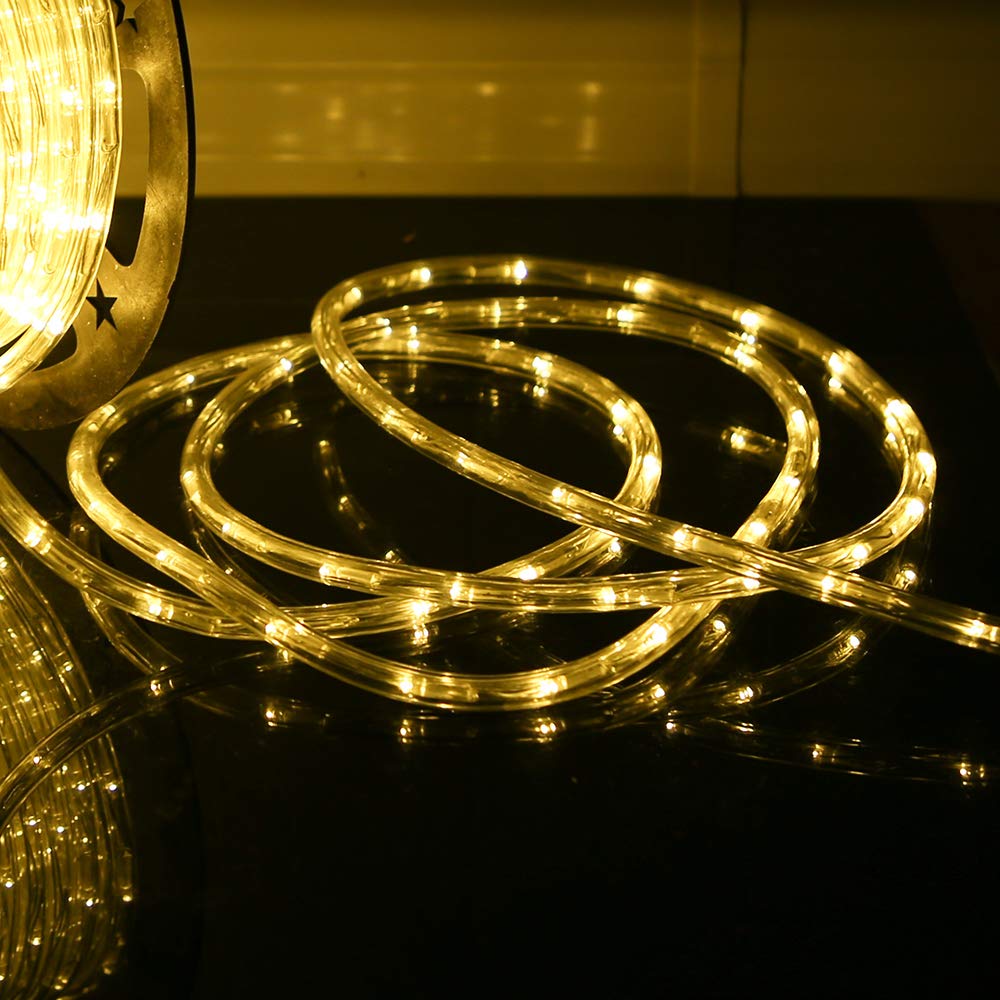 50ft 360 LED Waterproof Rope Lights,110V Connectable Indoor Outdoor Led ...