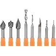 SpeTool 8PCS CNC Router Bit Set 1/4 Inch Shank Solid Carbide V Groove ...
